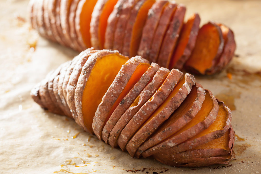 Ember-Roasted Sweet Potatoes with Maple-Cinnamon Butter - Barbecuebible.com