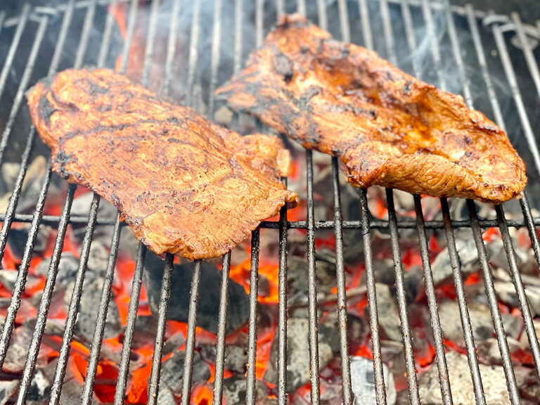 Have a Fiesta with Pork Flank Fajitas from Porter Road - Barbecuebible.com